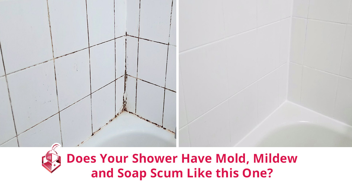 Does Your Shower Have Mold Mildew and Soap Scum Like this One?
